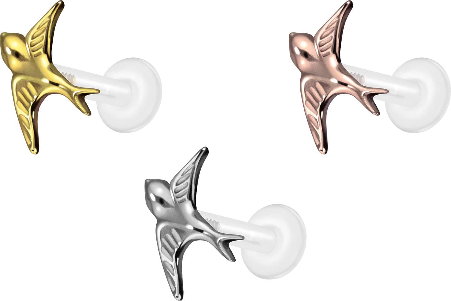 PTFE labret with internal thread + titanium attachment SWALLOW ...